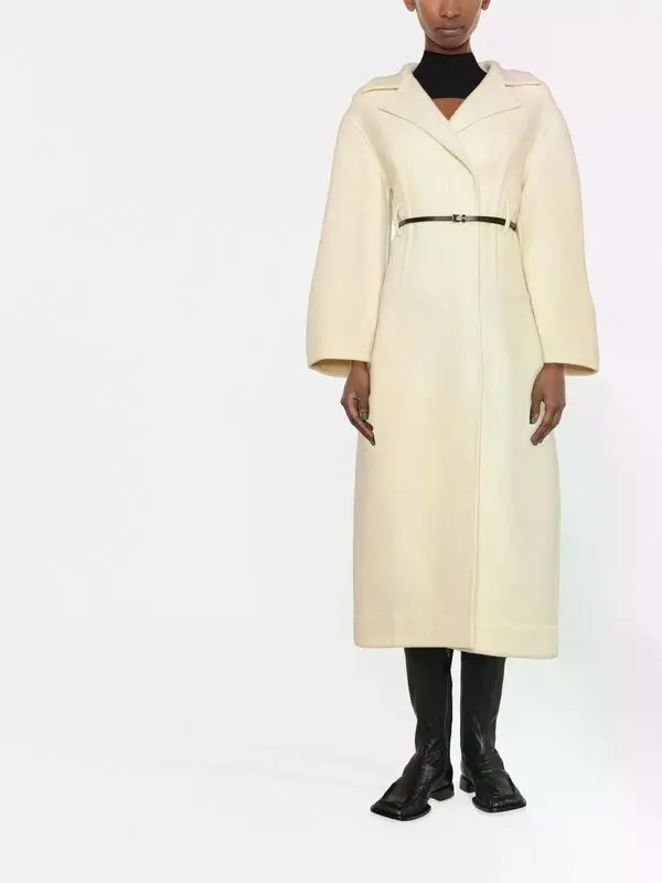 JIL SANDER Belted Virgin Wool Coat