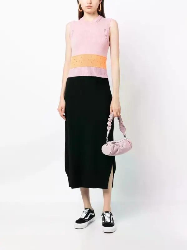 BARRIE High-waisted Knit Midi Skirt