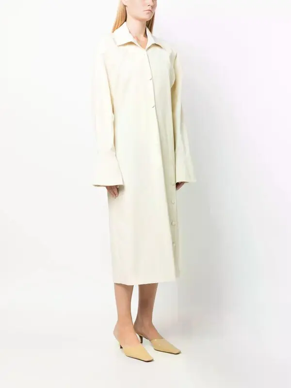 Bally Silk Dress With Peak Lapels And Flute Sleeves