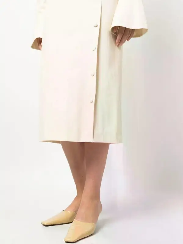 Bally Silk Dress With Peak Lapels And Flute Sleeves