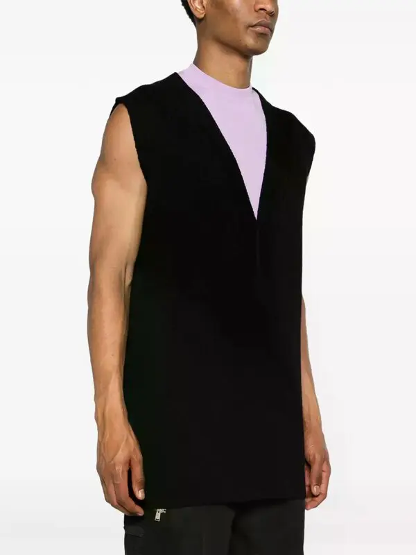 JIL SANDER Two-tone Layered Knitted Vest