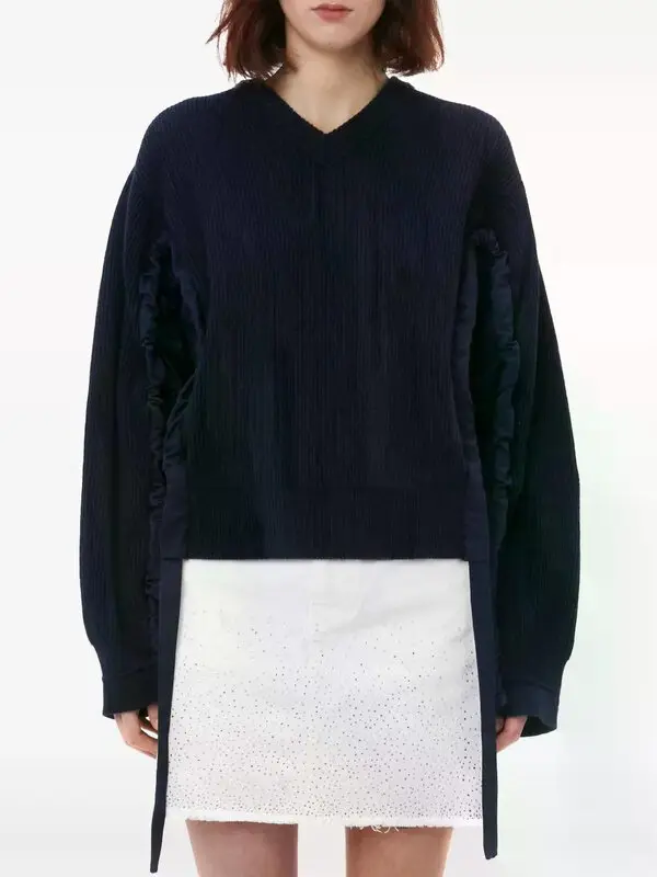 JW Anderson Ruched-detail Wool-blend Jumper