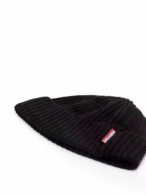 Dsquared2 Ribbed-knit Beanie Hat - Black
