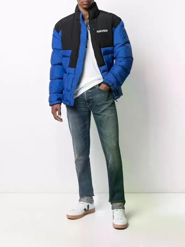 COUNTY OF MILAN Quilted Cross Block Jacket - Blue