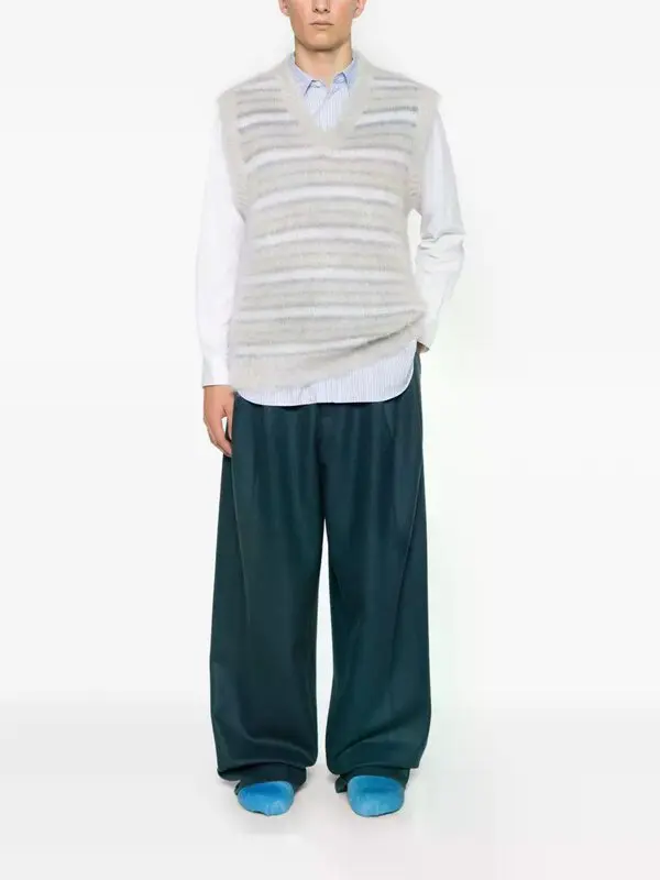 Marni Mohair Blend Striped Knitted Vest