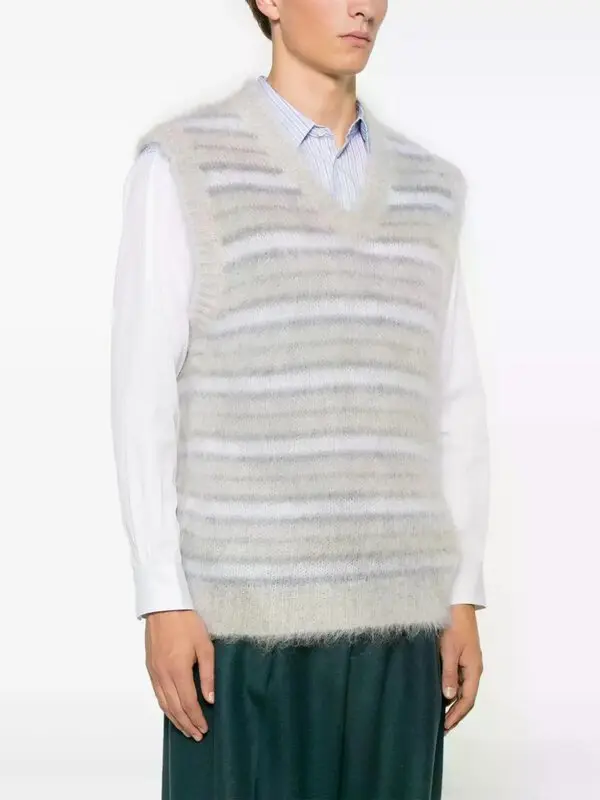 Marni Mohair Blend Striped Knitted Vest