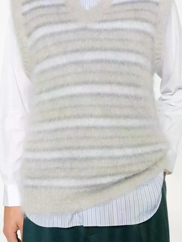 Marni Mohair Blend Striped Knitted Vest