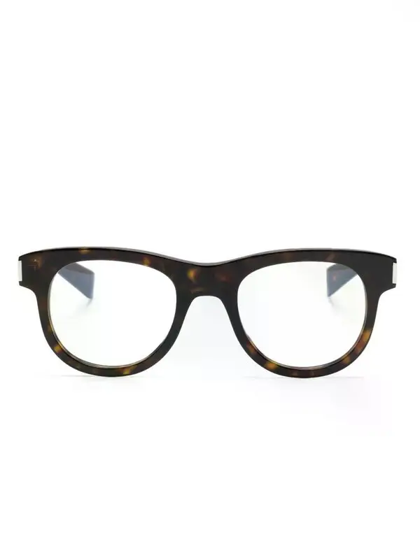 Saint Laurent Tortoiseshell-effect Round-frame Glasses - Brown