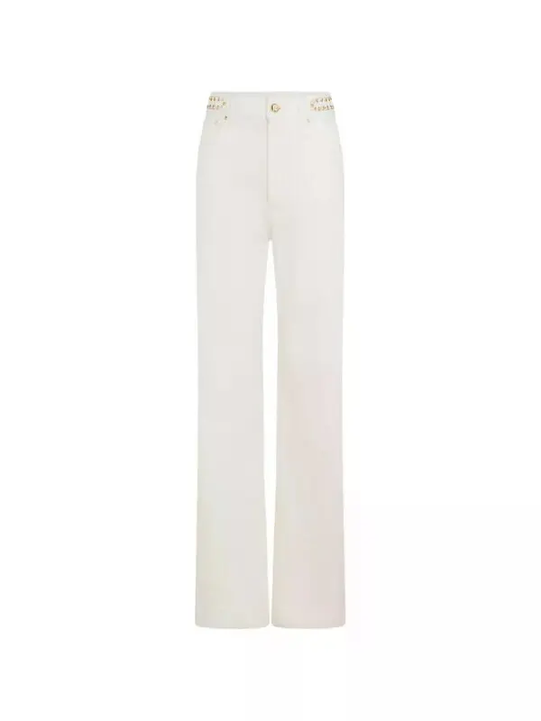 Rabanne Paillette-embellished Flared Jeans - White