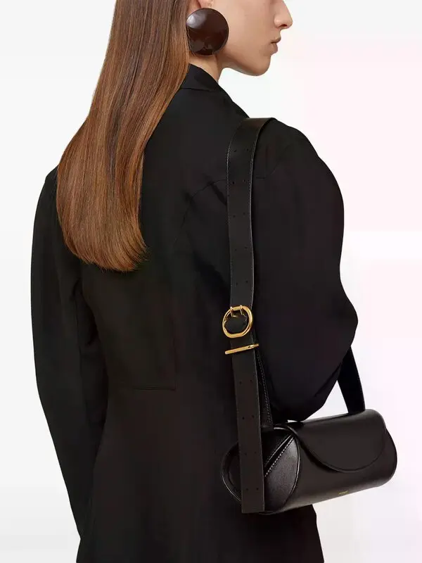 JIL SANDER Small Cannolo Shoulder Bag - Black