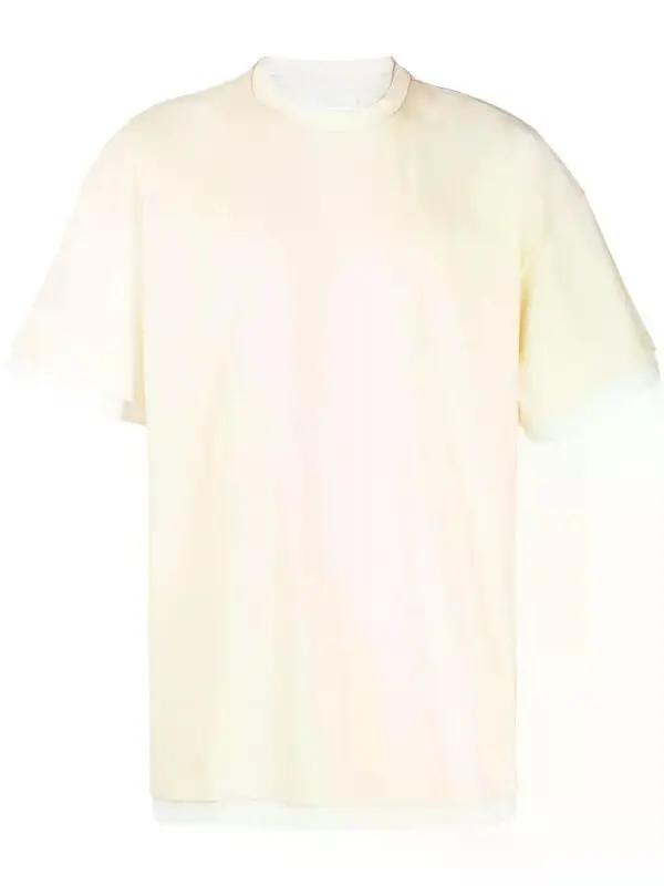 JIL SANDER Logo-print Two-tone T-shirt - Yellow