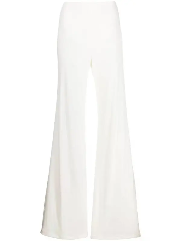 Alberta Ferretti High-waisted Flared Trousers - White