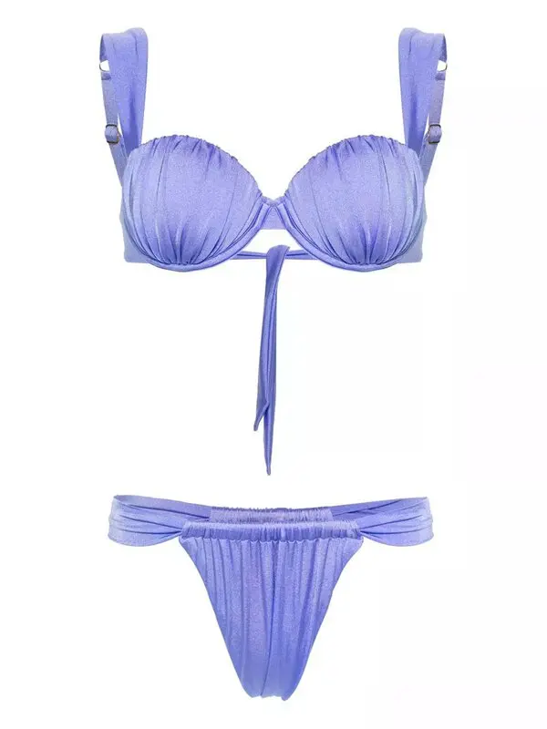 NOIRE SWIMWEAR Ruched Balconette Bikini - Purple