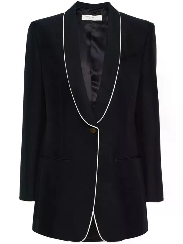 Philosophy Di Lorenzo Serafini Piped-trim Single-breasted Blazer - Blue