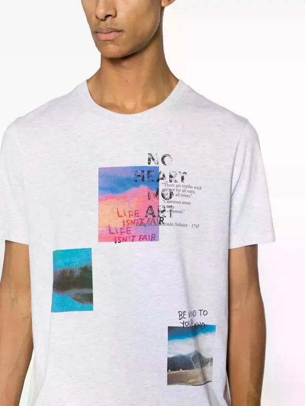 Zadig&Voltaire Graphic-print Mélange-effect T-shirt