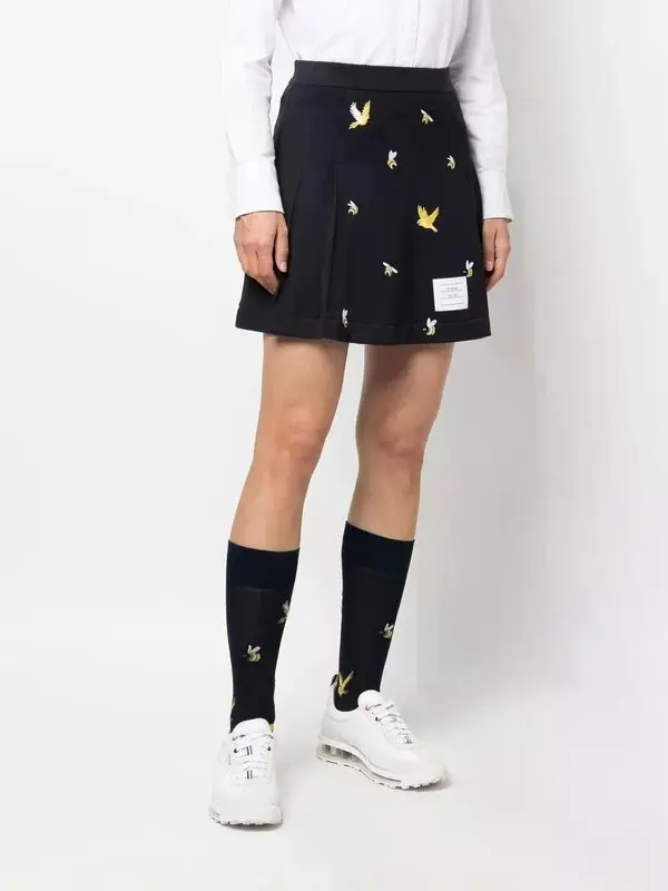 Thom Browne Embroidered A-line Skirt