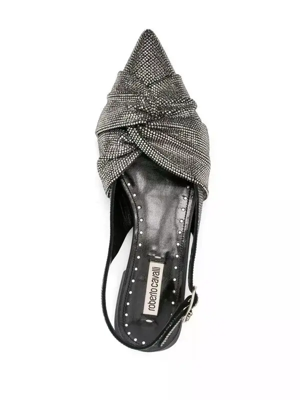 Roberto Cavalli Embellished Slingback Ballerinas - Grey