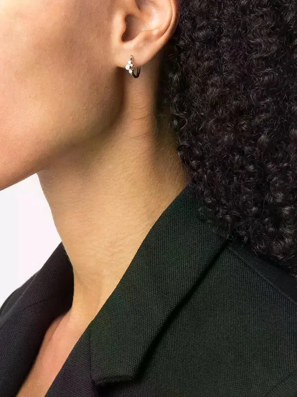 MARIA BLACK 14kt White Gold Elena Diamond Huggie Earring