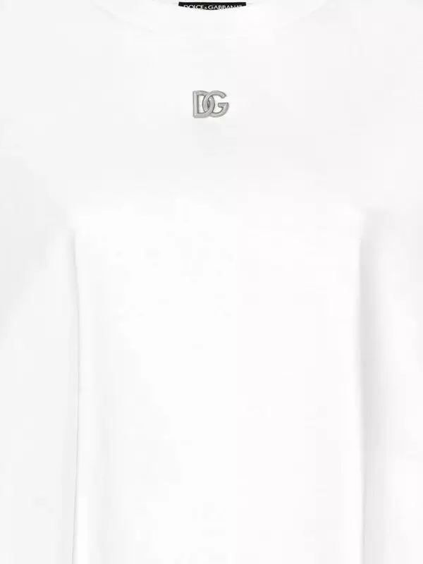 Dolce & Gabbana Majolica-trim Cotton T-shirt - White