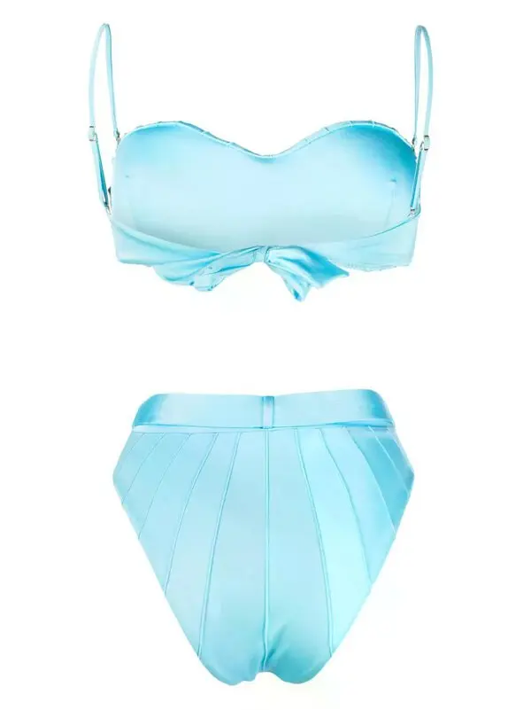 NOIRE SWIMWEAR High-waisted Belted Bikini Set - Blue