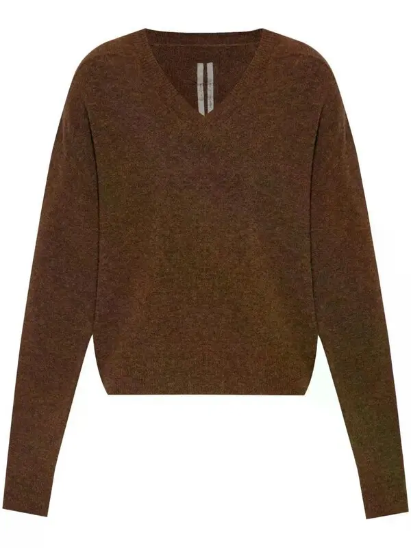 Rick Owens V-neck Long Sleeve Jumper - Brown