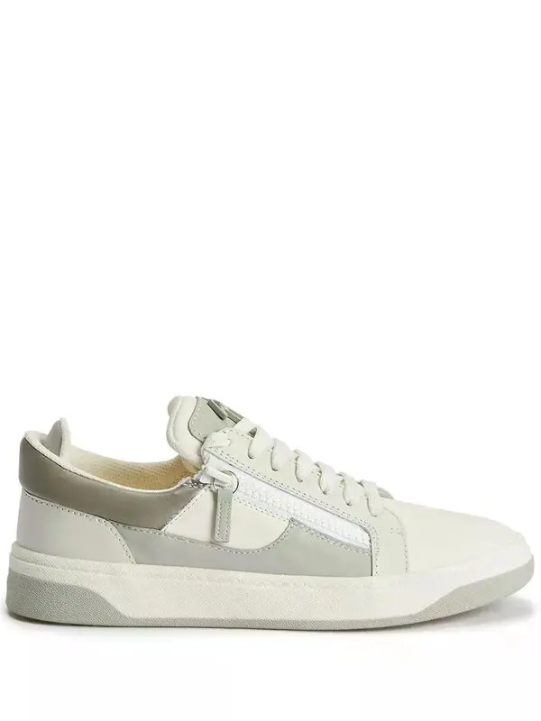 GIUSEPPE ZANOTTI Panelled Leather Sneakers - Grey