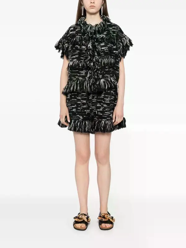 Sacai Fringed-edge Knitted Jacket
