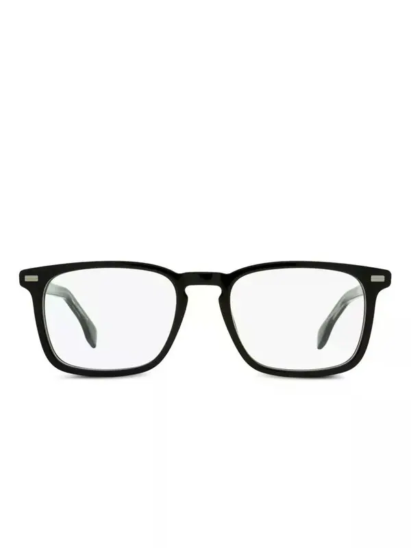 BOSS Square Frame Eyeglasses With Logo Detailing - Black