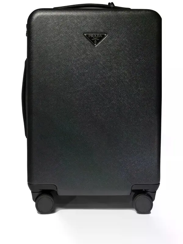 Prada Triangle Logo Suitcase - Black