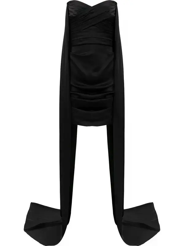 Alex Perry Draped Strapless Gown - Black