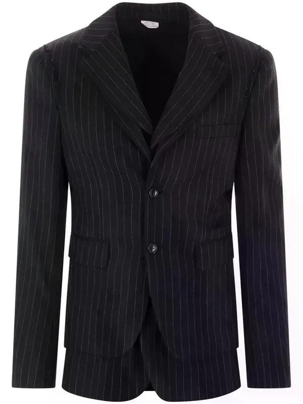 Comme Des Garçons Striped Blazer - Black