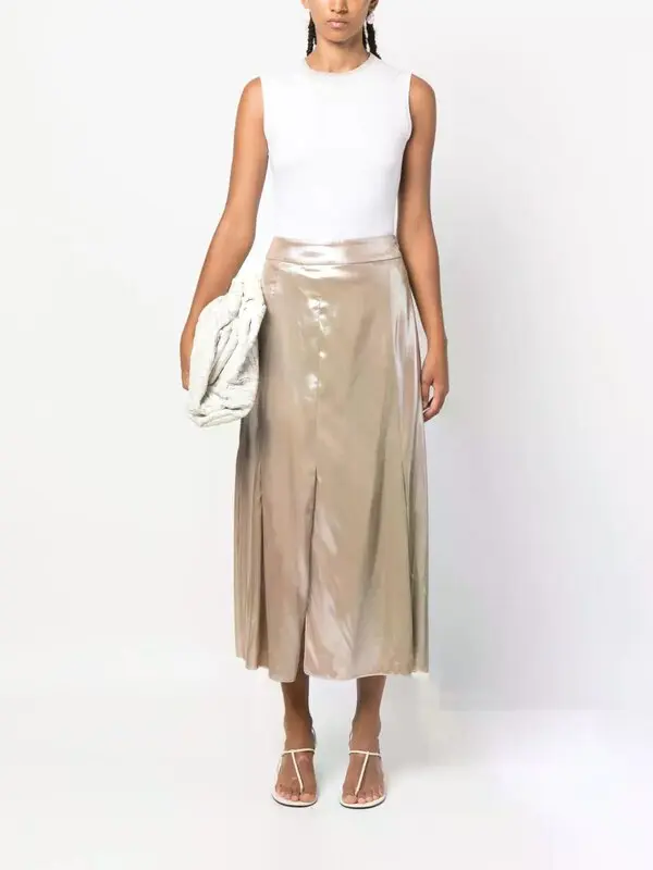 Peserico Laminated Twill Midi Skirt