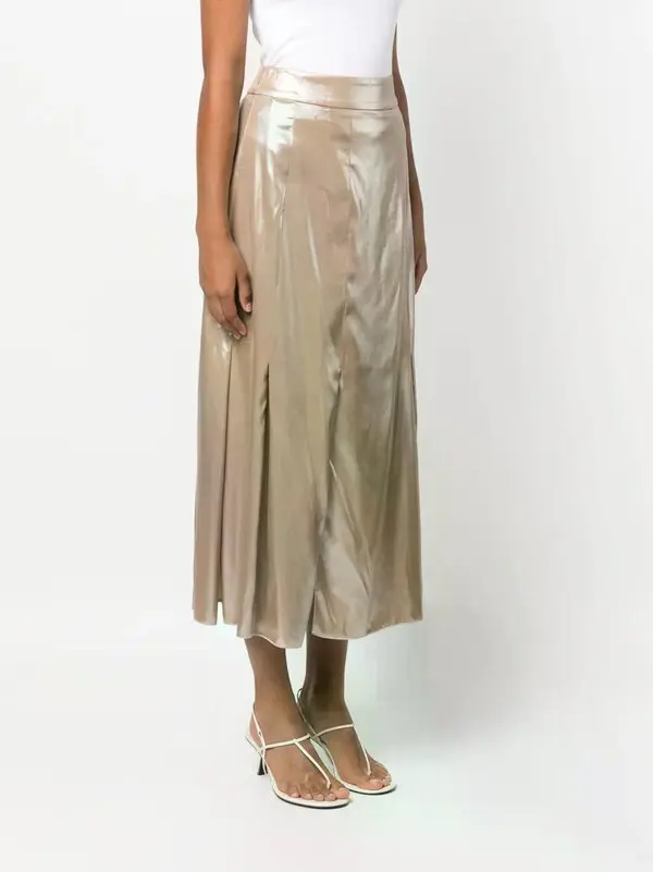 Peserico Laminated Twill Midi Skirt