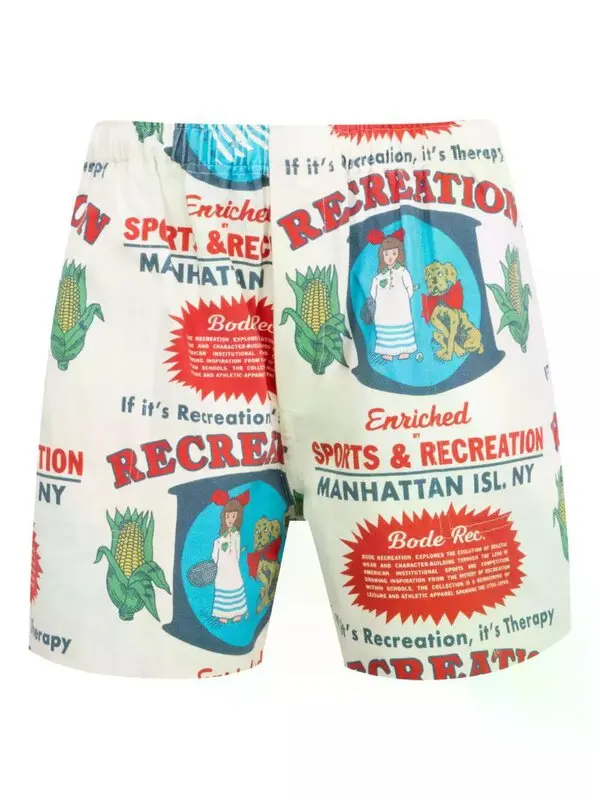 BODE Enrichment Shorts With Graphic Print - White