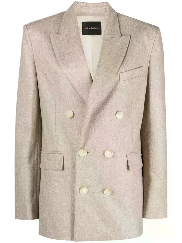 Andamane Double-breasted Blazer - Neutrals