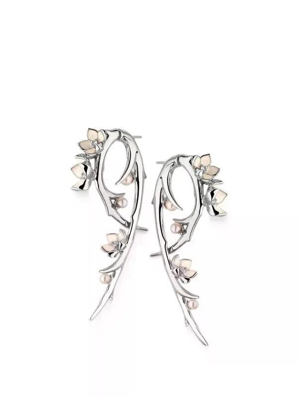 SHAUN LEANE Cherry Blossom Hook Earrings - Silver