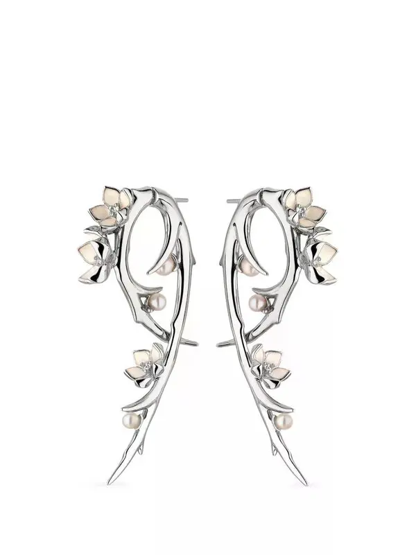 SHAUN LEANE Cherry Blossom Hook Earrings - Silver