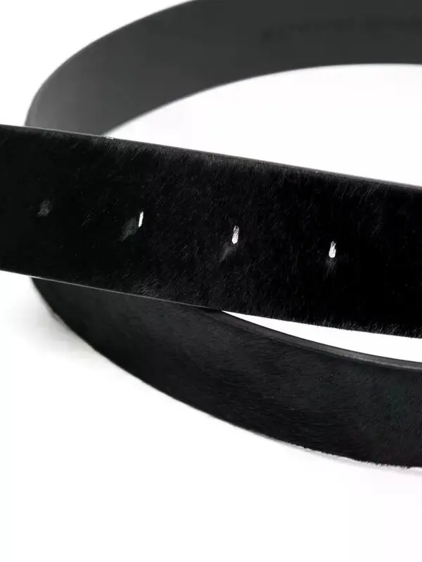 MADISON MAISON Crystal Embellished Leather Belt - Black