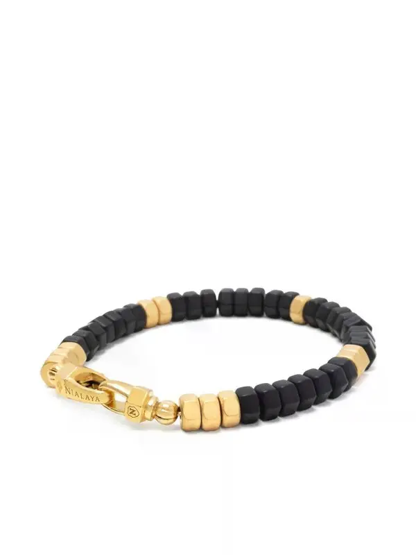 NIALAYA JEWELRY And Gold-tone Bead Bracelet - Black