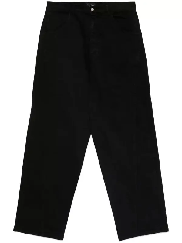 Andrea Ya'aqov Cotton Blend Denim Wide-leg Jeans - Black