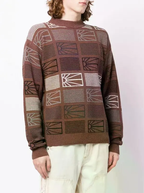 RASSVET Geometric Print Crew Neck Jumper