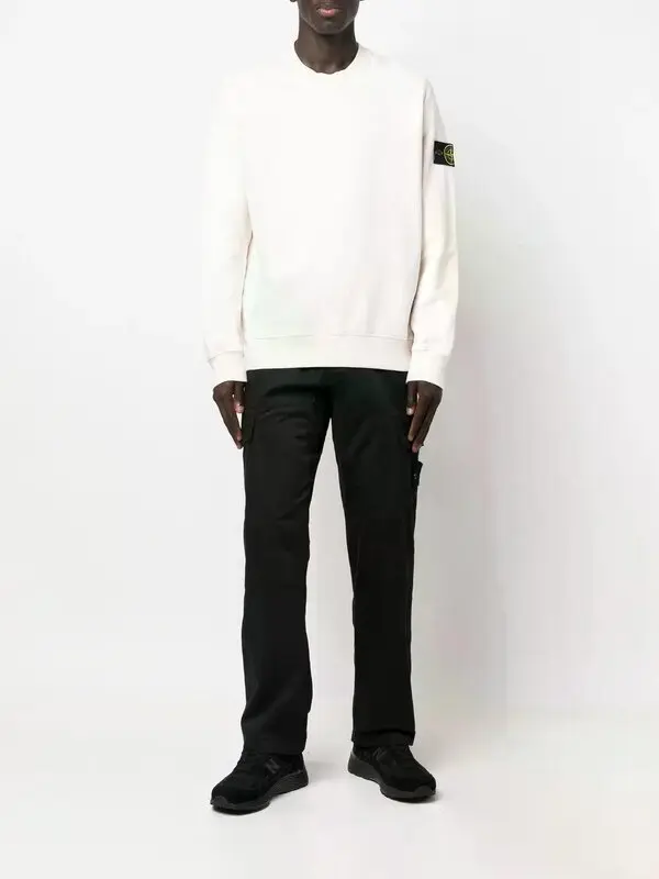 Stone Island Compass-patch Crew-neck Sweatshirt - Neutrals
