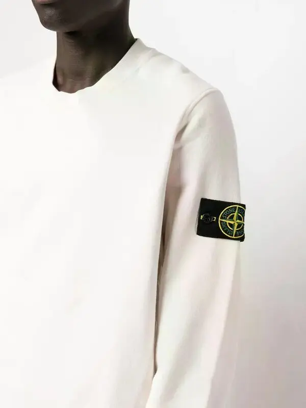 Stone Island Compass-patch Crew-neck Sweatshirt - Neutrals