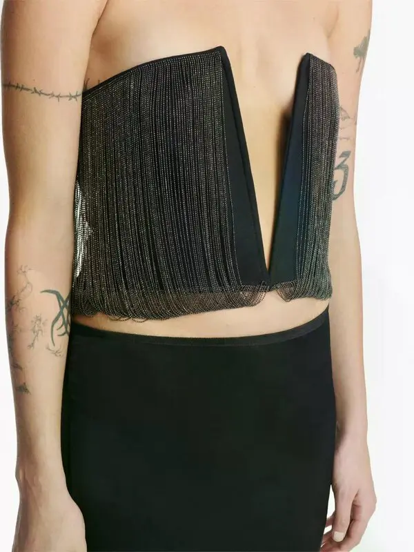 DION LEE Beaded Plunge Tank Top