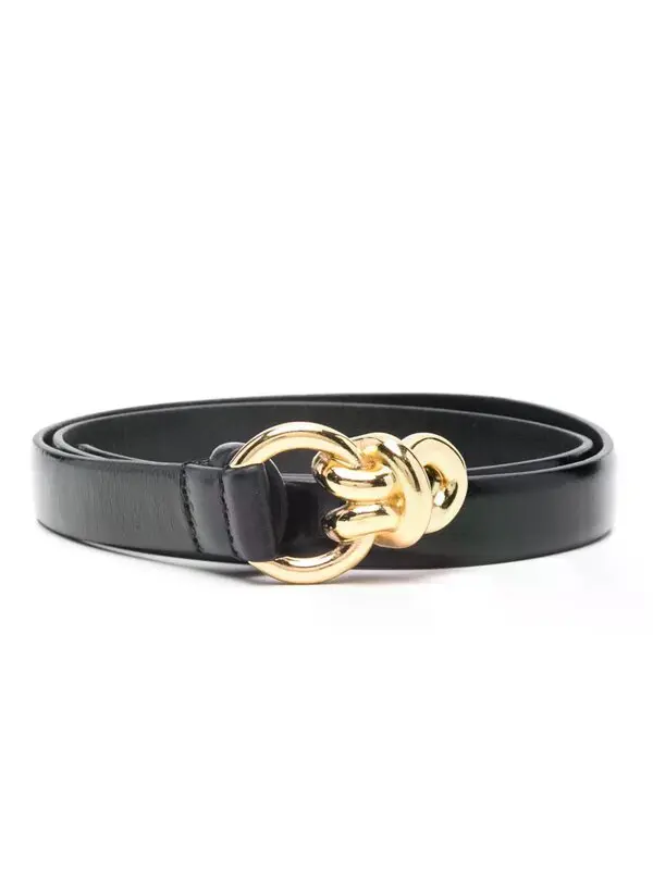 Sandro Slim Leather Belt - Black