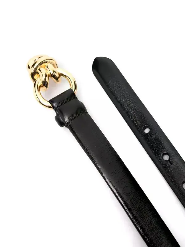 Sandro Slim Leather Belt With Decorative Buckle