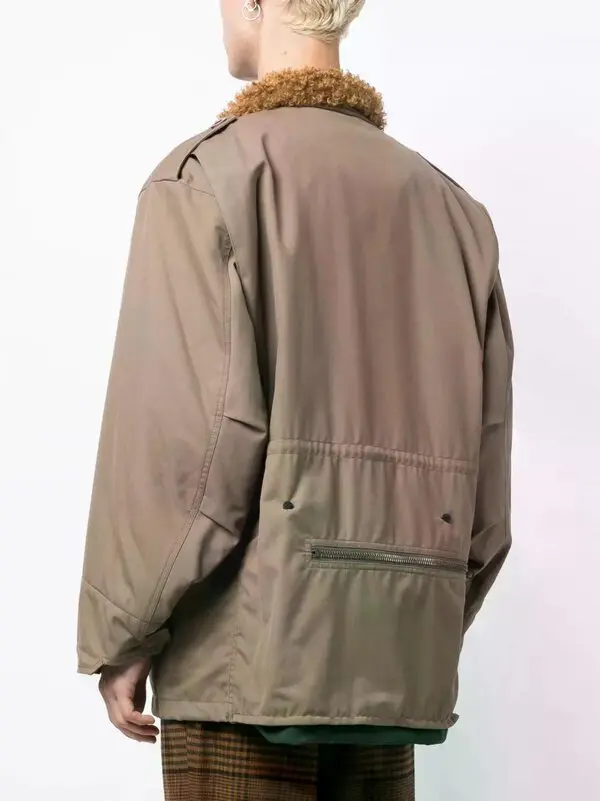 Kolor Shearling Collar Drawstring Jacket