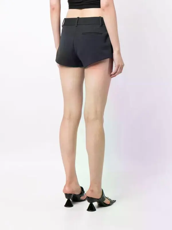 AREA Crystal-embellished Virgin Wool Mini Shorts