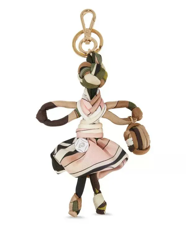Emilio Pucci Iride-print Silk Keychain - Neutrals
