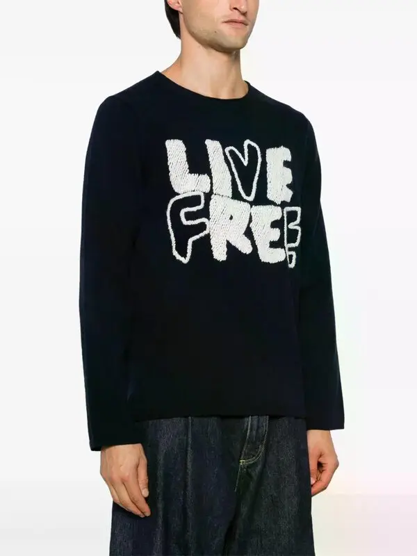 Comme Des Garçons X Fred Perry "live Free" Jumper